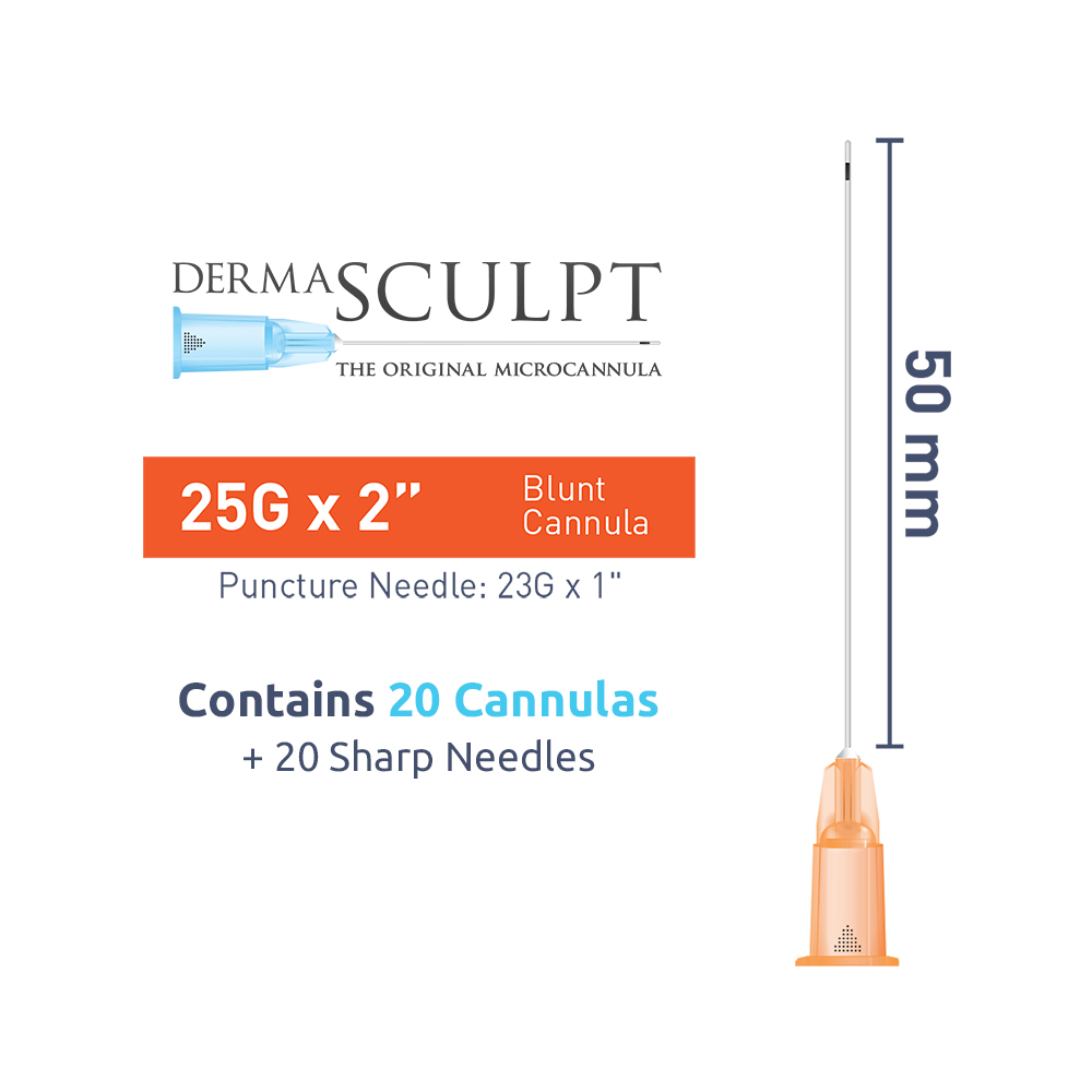 Buy DermaSculpt Microcannula 25G x 2" (50mm) | CosmoFrance